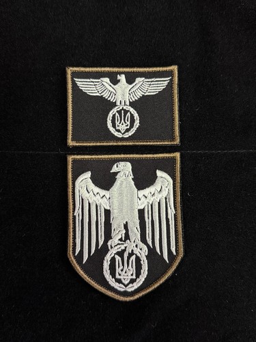 Ukraine Military Morale Patches eagle with trident Tactical Badge Hook ...