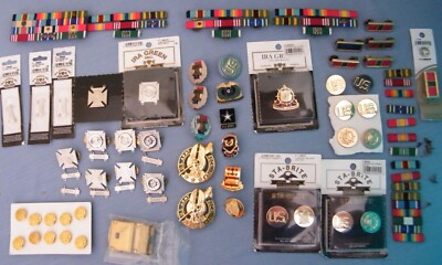 US Army Pin Lot ~ Crests, Recruiter & Qualification Badges, Ribbons ...