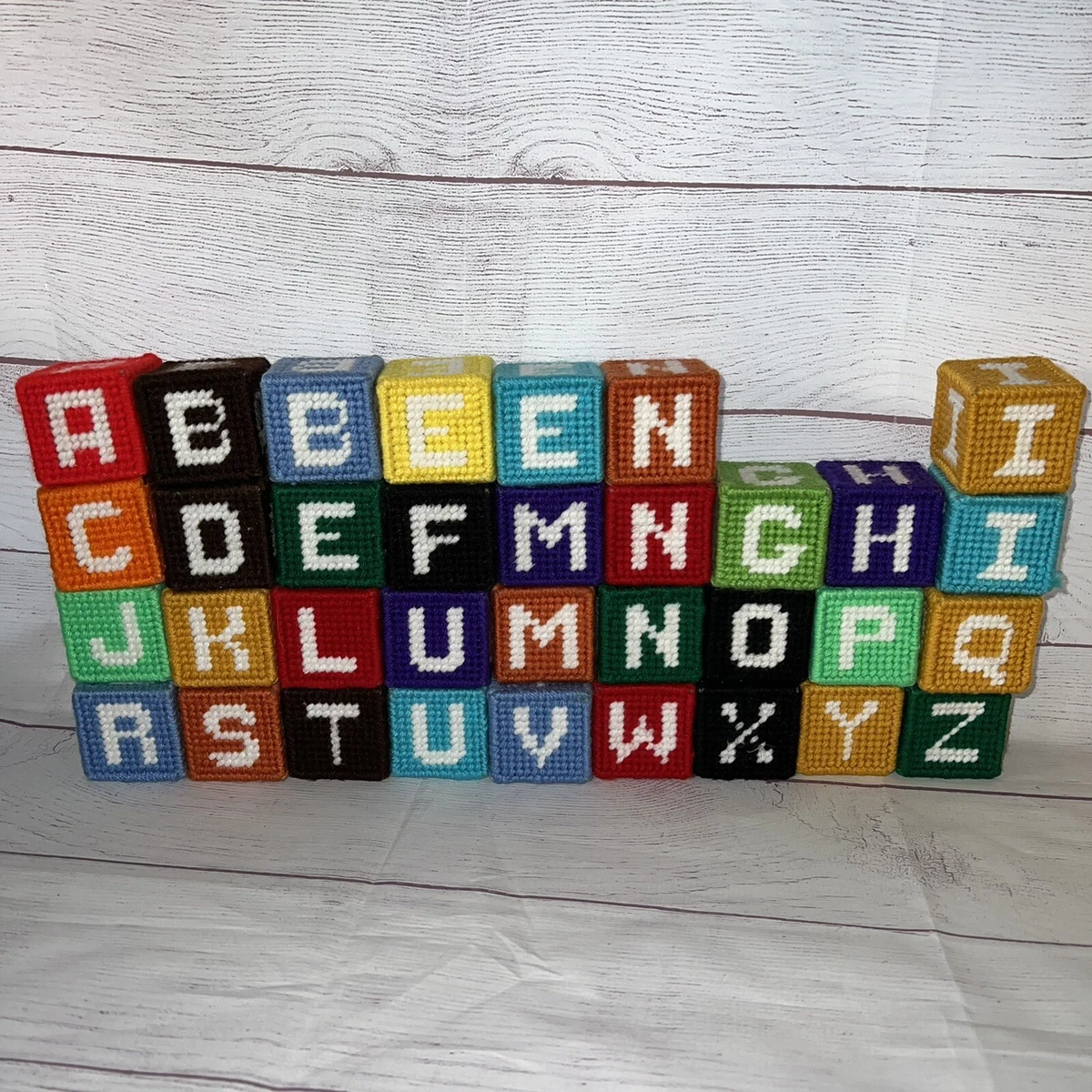 Plastic Canvas Alphabet Blocks