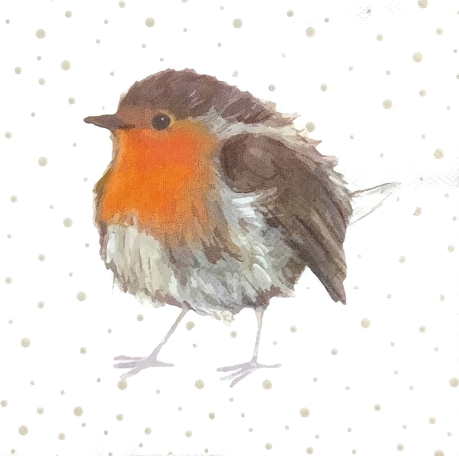 T704# 3 x Single Paper Napkins For Decoupage Big Fat Robin Bird On ...