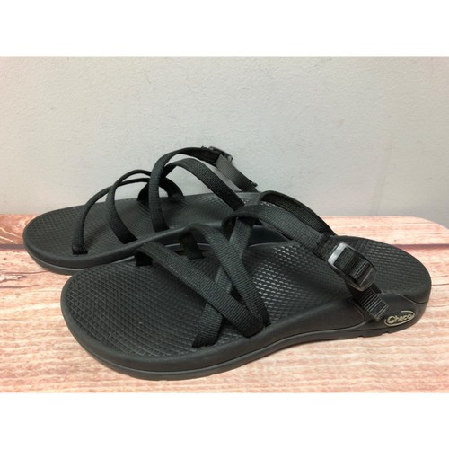 CHACO Zong Black Strappy Slides Backless Hiking Sandals Womens 10 (9e34 ...