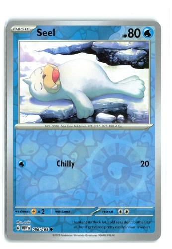 Seel 086/165 151 Reverse Holo Pokemon TCG NM-LP | eBay