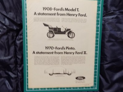 1970 PRINT AD 1908 FORDS MODEL T 1970 FORDS PINTO | eBay