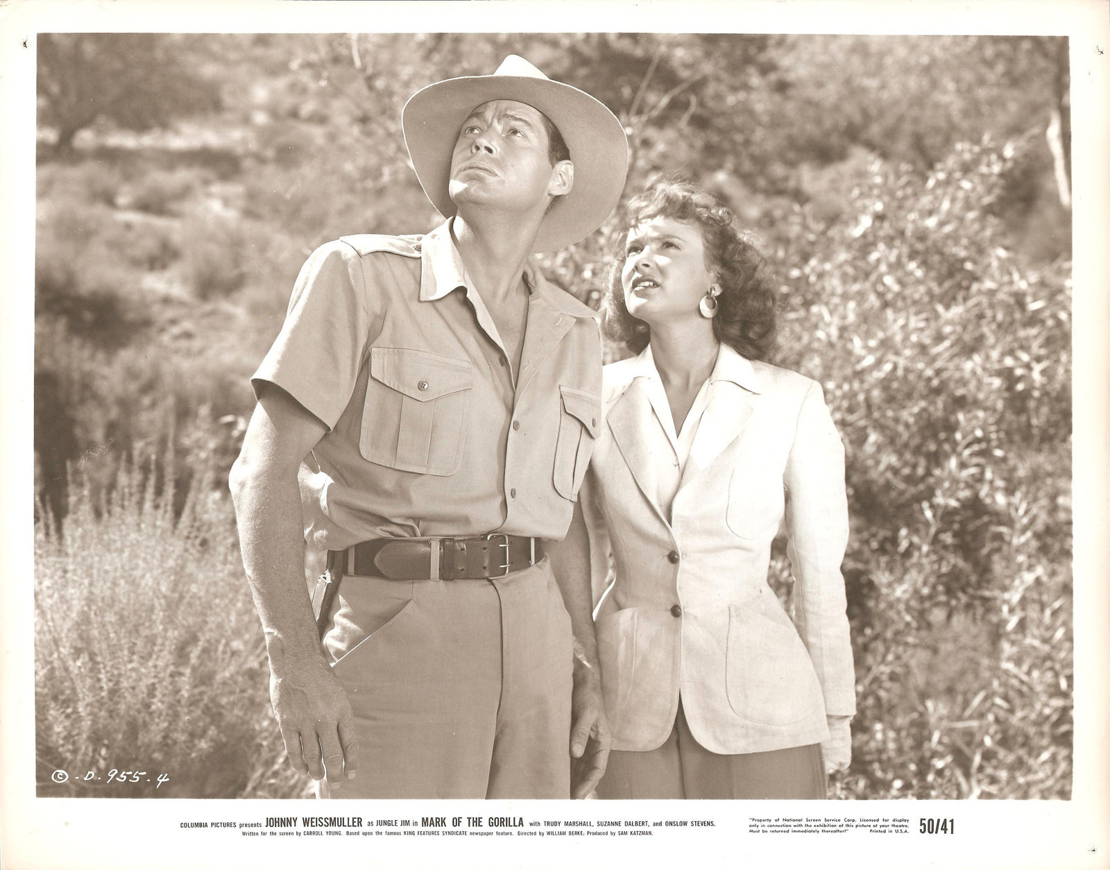 TRUDY MARSHALL & JOHNNY WEISSMULLER in "Mark of the Gorilla" Original ...