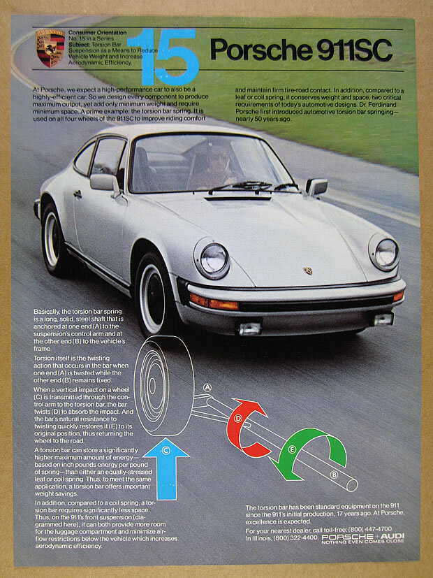 1982 Porsche 911SC 911 SC silver car photo vintage print Ad | eBay