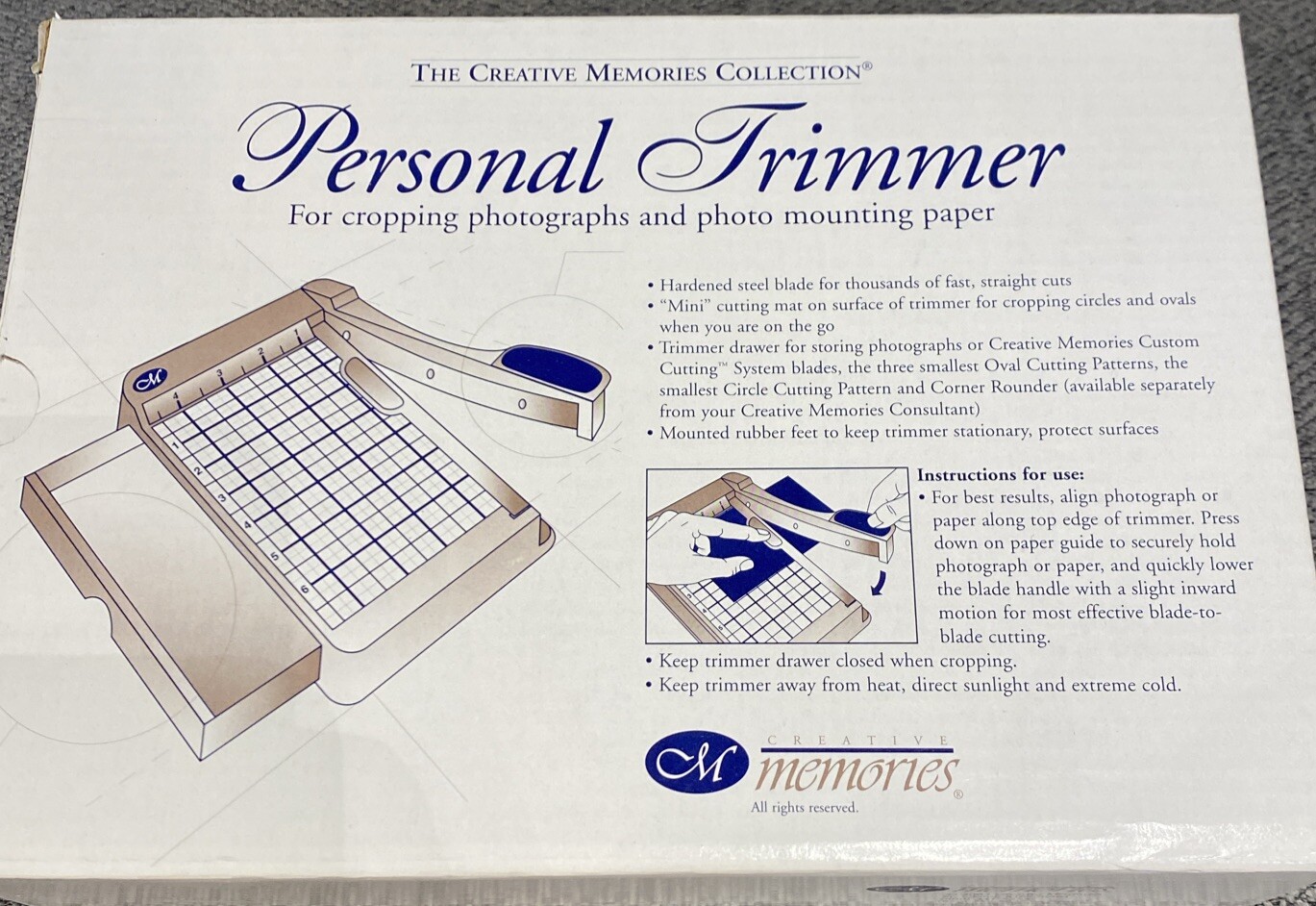 Creative Memories Personal Trimmer Paper Cutter Blue MPN 06249694 EUC ...