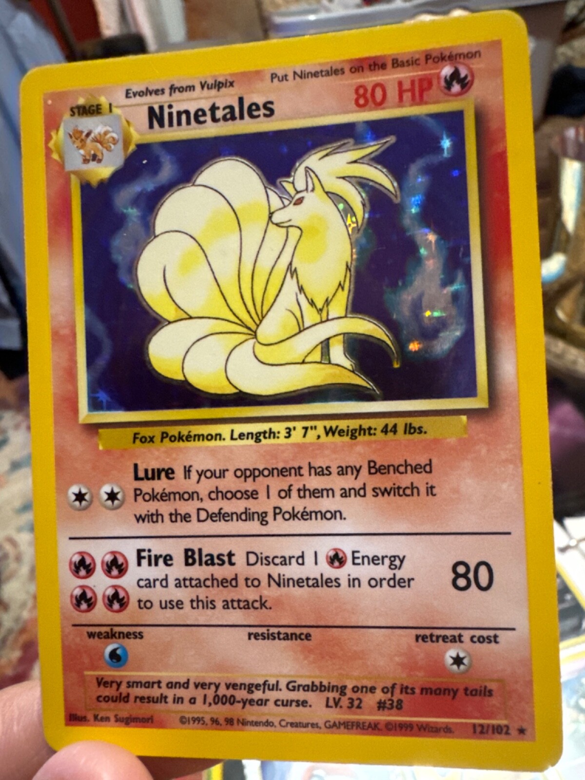 Pokémon TCG Ninetales Base Set 12/102 Holo Shadowless Holo Rare | eBay