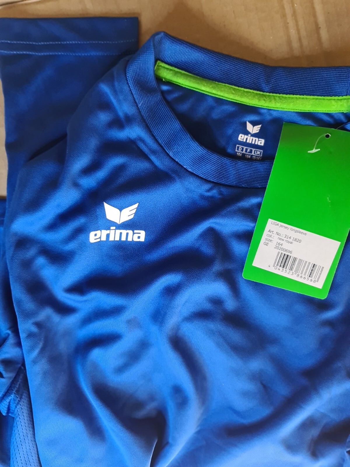 Erima Liga Jersey Longsleeve Top For Kids Size 164 New Royal blue 13/14 ...