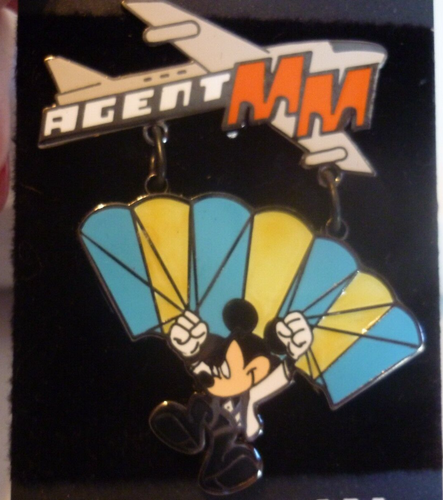 DISNEYLAND AGENT MICKEY MOUSE DANGLE PIN GLOWS IN DARK 3-D LIMITED ...