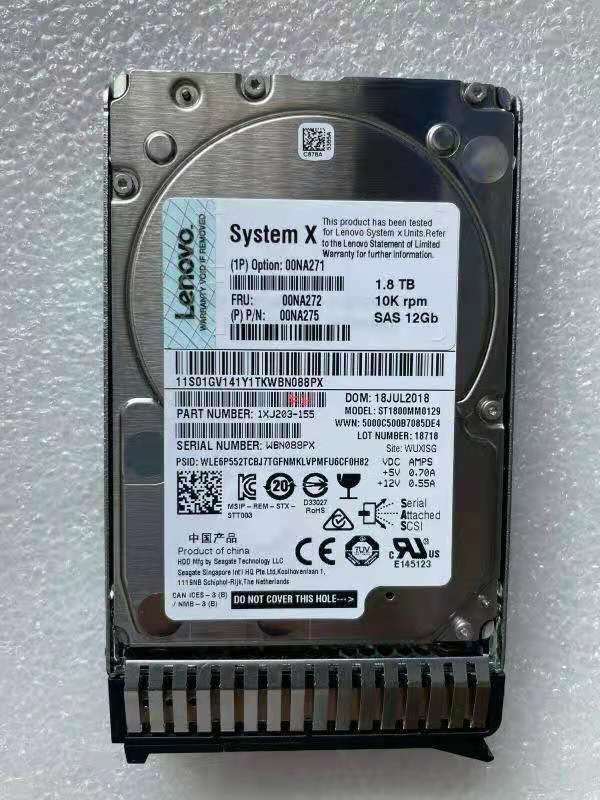 IBM/Lenovo 00NA271 00NA272 00NA275 1.8TB 10K 12G 2.5" SAS G3HS 512E ...