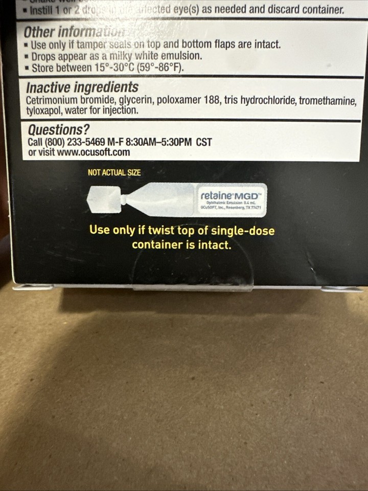 OCuSOFT Retaine MGD Complete Dry Eye Relief Lubricant Eye Drops 30 ...