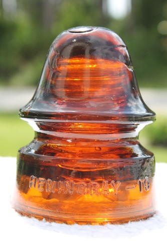 CD 162 HEMINGRAY- 19 DARK ORANGE AMBER RDP GLASS INSULATOR | eBay