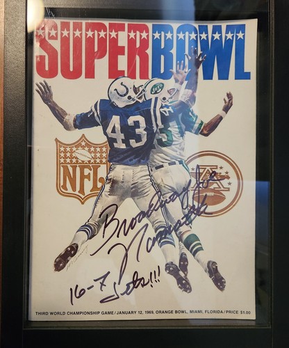 Joe Namath Signed Super Bowl III Program w/2 Inscriptions & Display ...