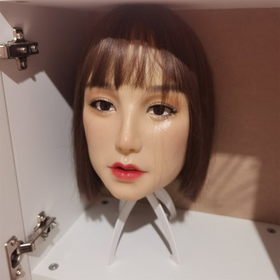 Realistic Silicone Female Mask With Makeup Cosplay Full Face Masks ...