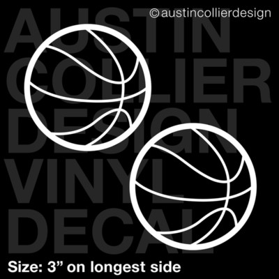 Set of 2 * 3" BASKETBALL vinyl decal car window laptop sticker - team ...