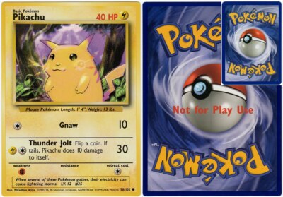 PIKACHU Jumbo Oversized Promo 1999-2000 Genunie Original Pokemon Card ...