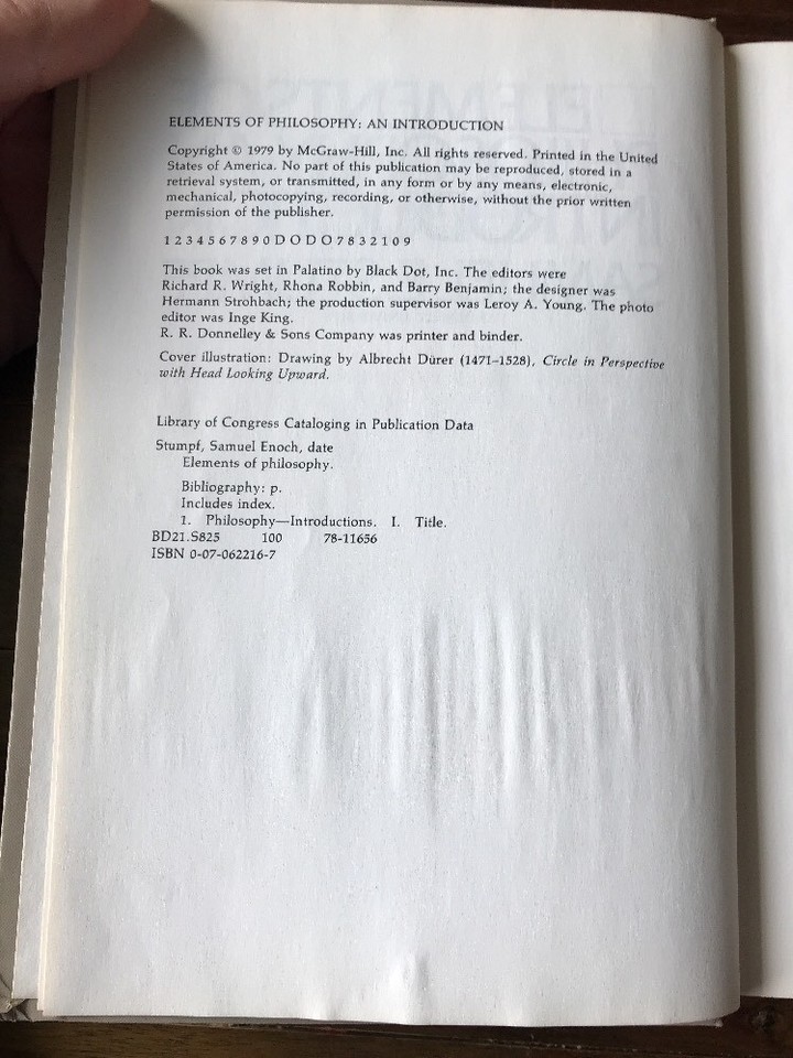 Elements Of Philosophy An Introduction by Samuel E Stumpf (Hardcover ...