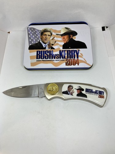 2004 Bush vs Kerry Presidential Election Pocket Knife w/ Original ...