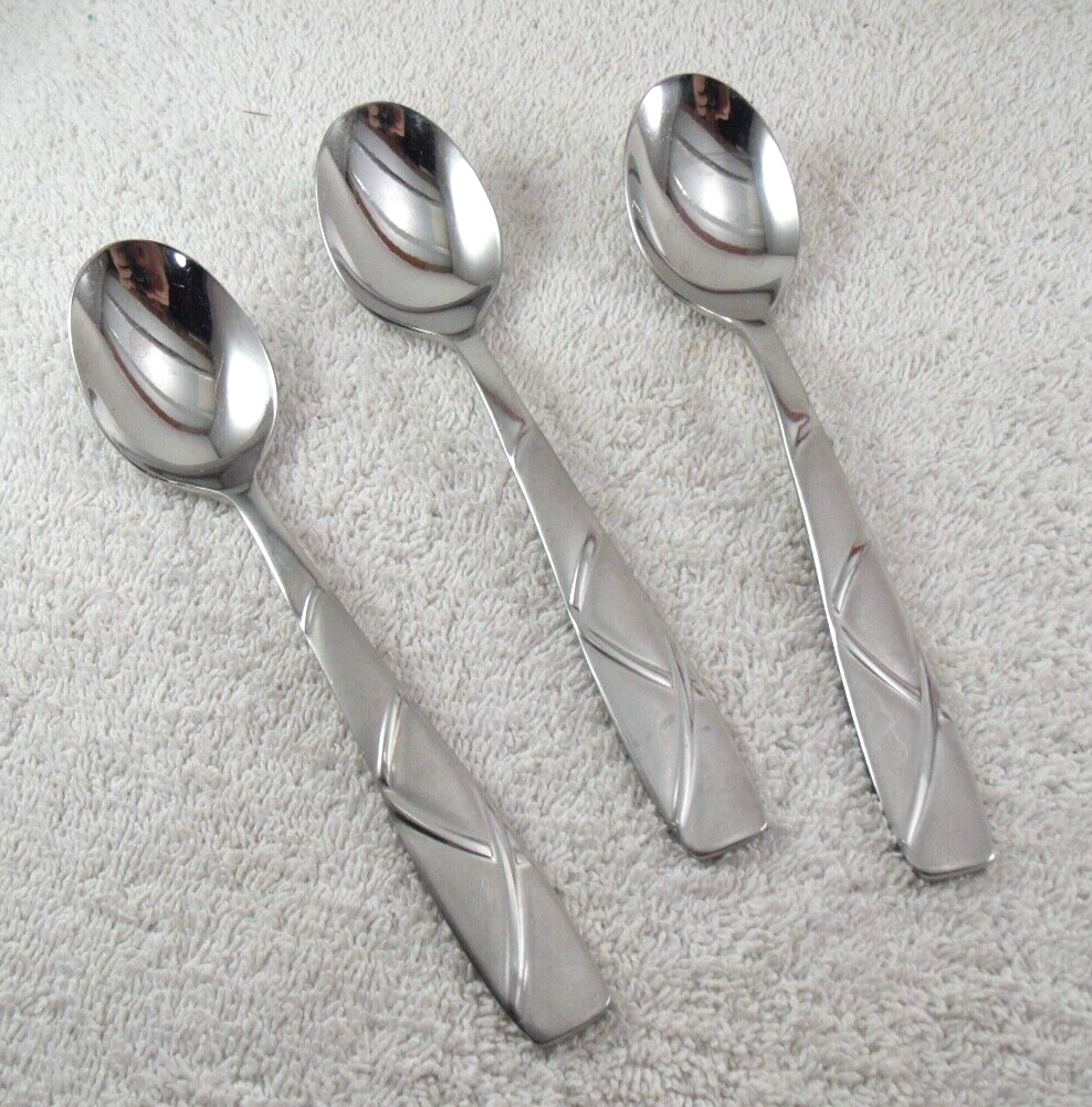 Swirls Sand Teaspoon Lot of 3 Cambridge 18/10 Stainless Flatware | eBay