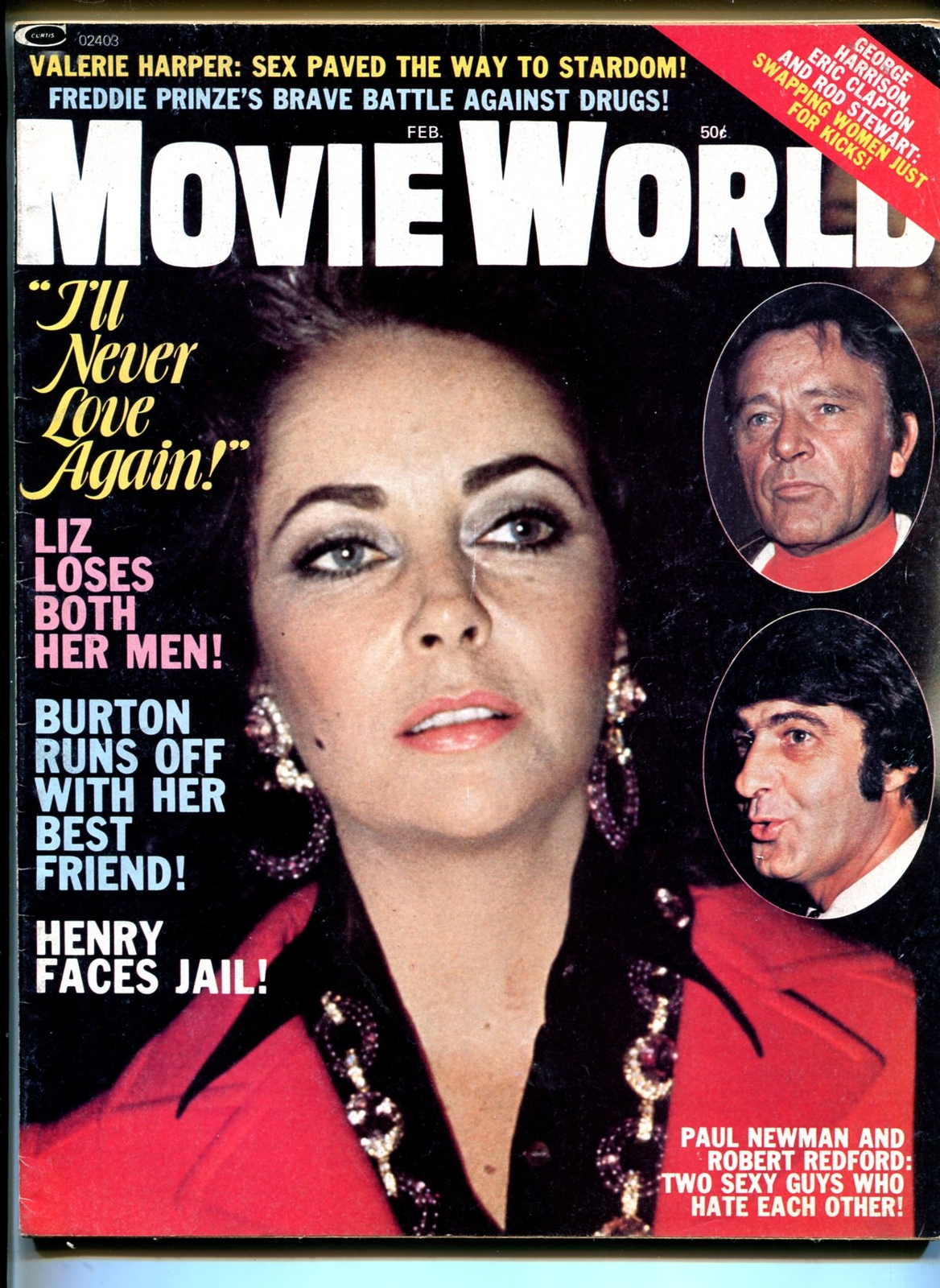 MAG: Movie World 2/1975-Marvel-Liz Taylor-Paul Newman-Robert Redford-VG ...