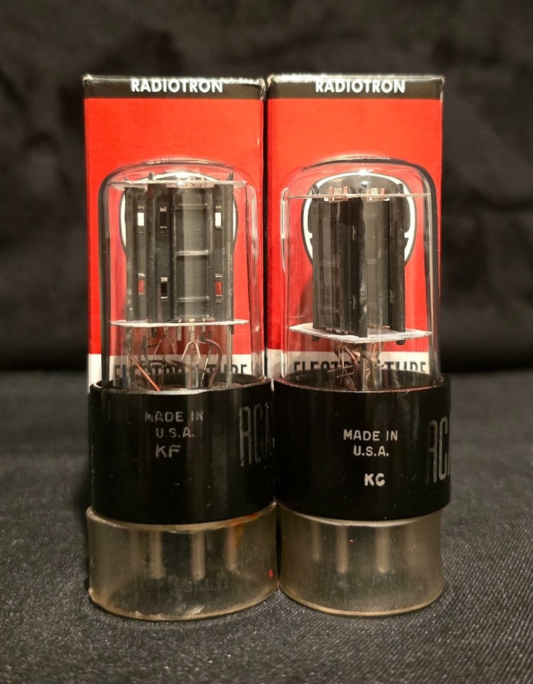 RCA 6SN7 GTB TUBE '1956' 2 HOLE TOUGH DOGS BLACK PLATES MATCHING SET ...