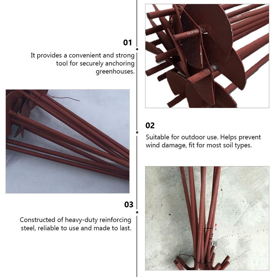 6Pcs Red Ground Anchor Stakes Steel Greenhouse Shed Tie Down | eBay ...