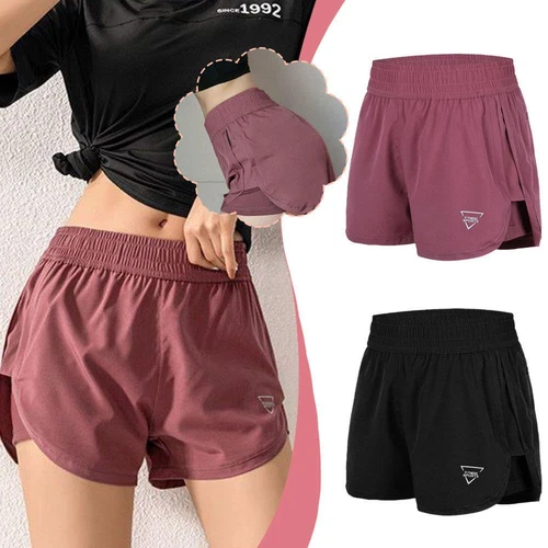 Short Élastique Double Couche Pour Femme Sport Gym Yoga Tailles Neuves ...