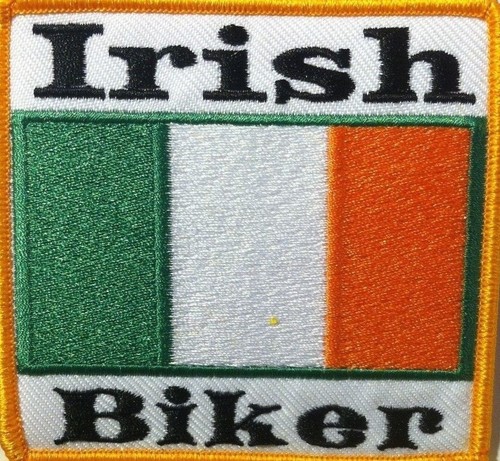 IRISH BIKER WITH IRELAND FLAG EMBROIDERED Patch W/ VELCRO® Brand ...