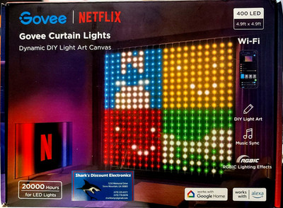 GOVEE NETFLIX Indoor 4.92 X 4.92 FT. Curtain Lights W/ 400 LED ...