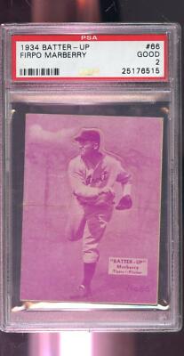 1934 Batter-Up BatterUp #66 Firpo Marberry Tigers PSA 2 Graded Baseball ...