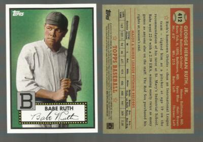 (1952 TOPPS DESIGN) 2012 TOPPS HERITAGE #412 BABE RUTH RED SOX-YANKEES ...
