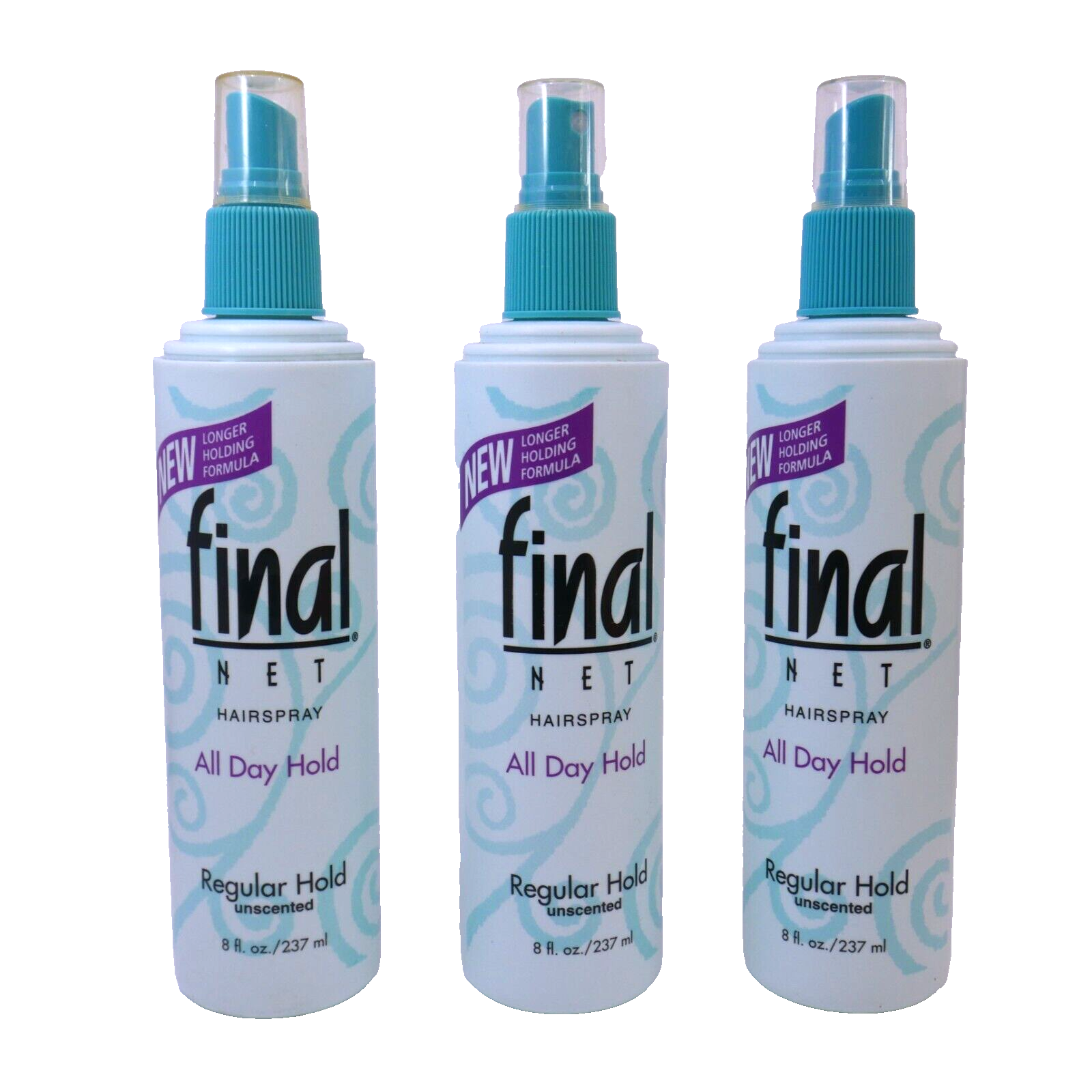 3 FINAL NET Regular Hold Hairspray Unscented 8 oz Pump Hair Spray ...