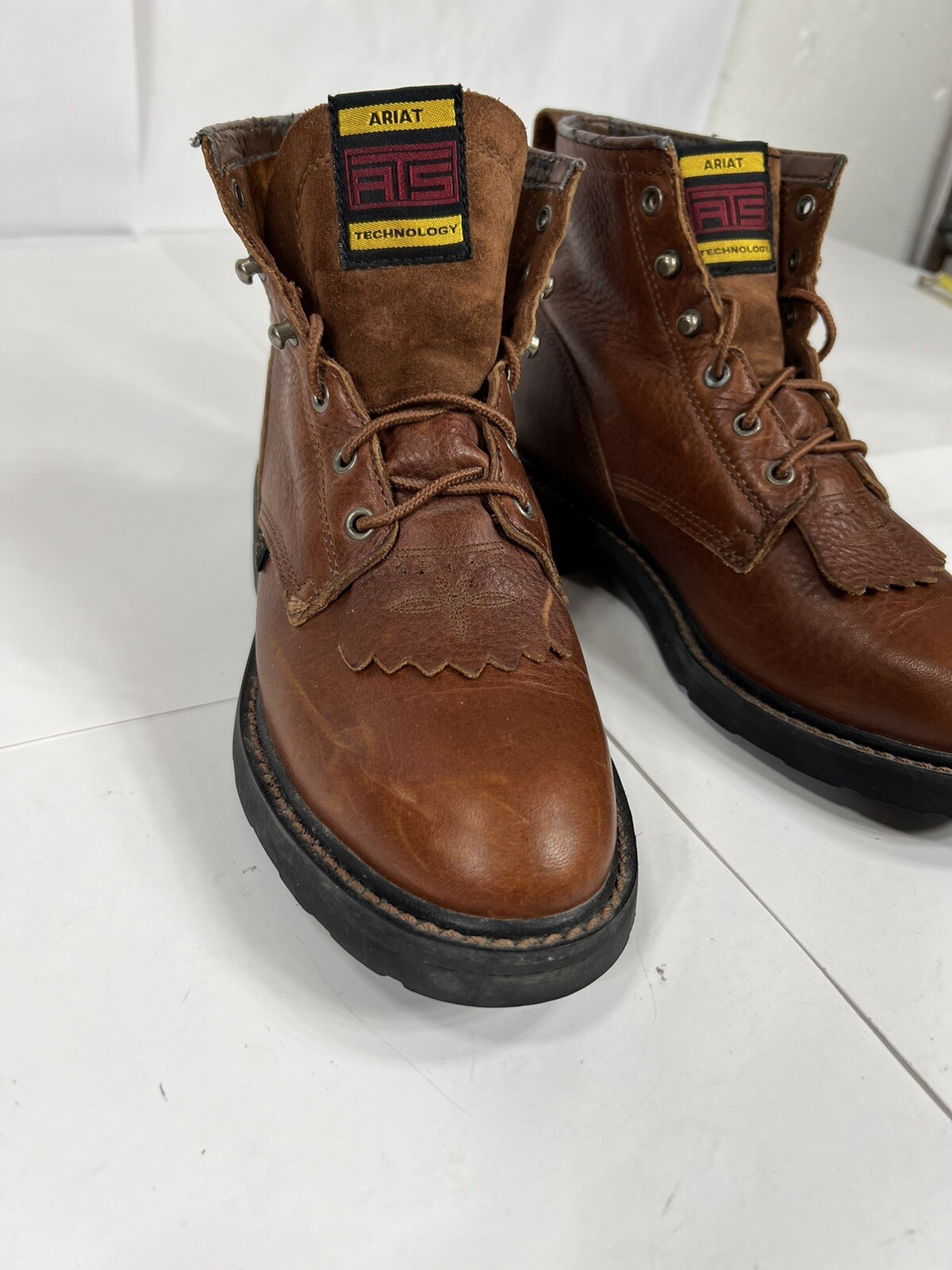 Ariat 31080 Brown Leather Kiltie Lace up Roper Work BOOTS Womens 6b for ...