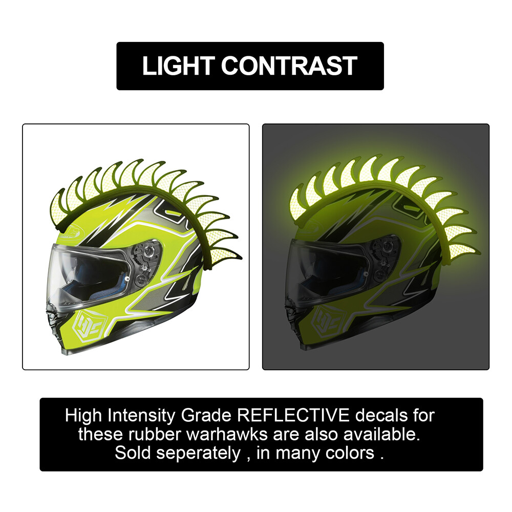Motorcycle Spike Strip Rubber Decal Sticker Mohawk Helmet reflective ...