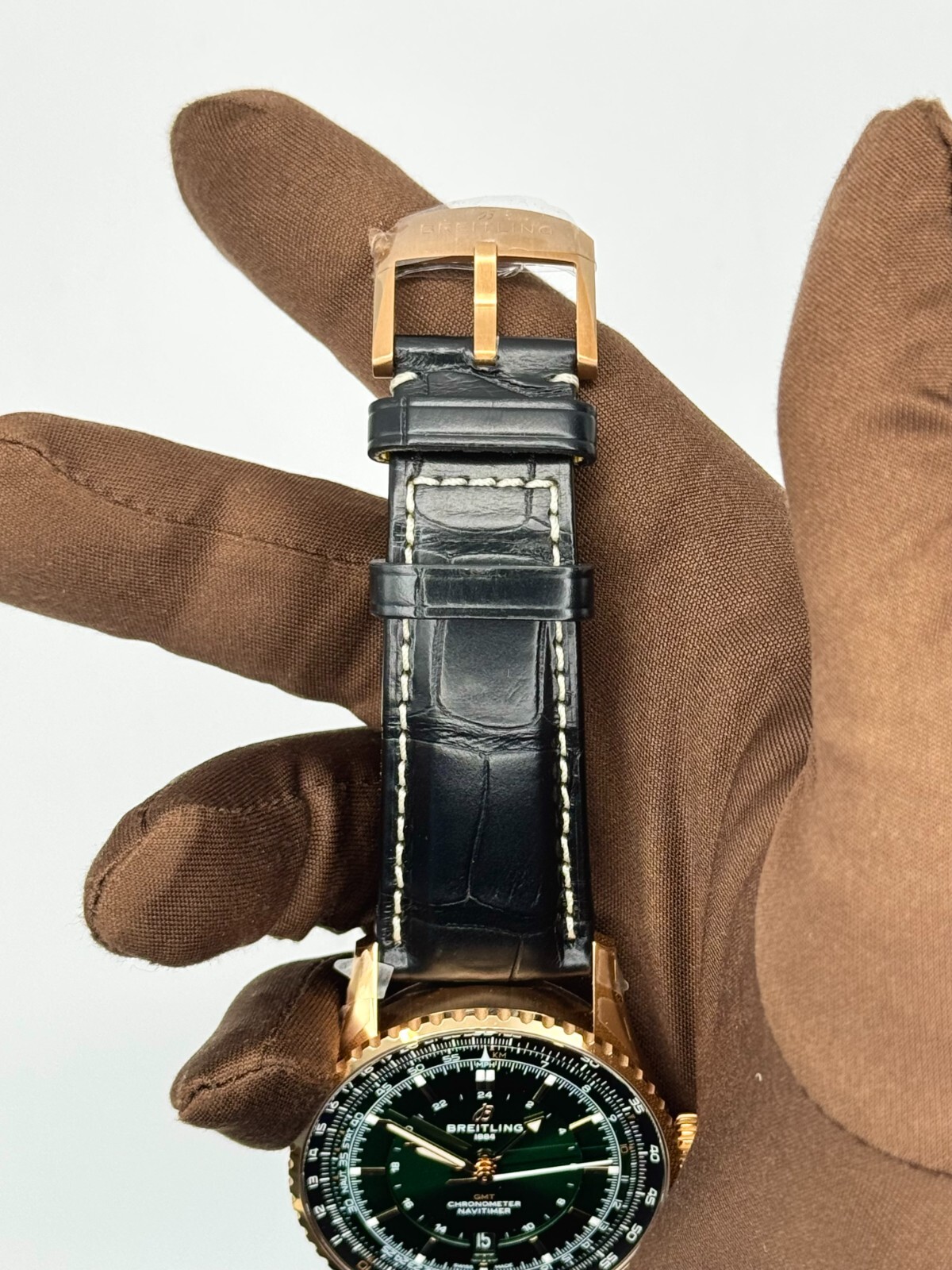 2024 NEW Breitling Navitimer GMT 41mm Rose Gold Green Mens Watch ...