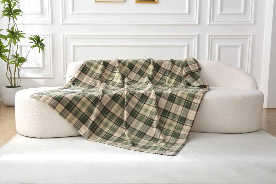 Tartan Fleece Blanket, Sofa Throw, Bed Throw Over, Cover EXTRA Large ...