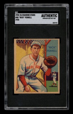 1934-36 Diamond Stars Set-Break # 48 - Rick Ferrell 1935 SGC AUTHENTIC ...