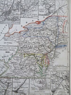 New York Pennsylvania Maryland New Jersey Delaware Virginia 1850 ...