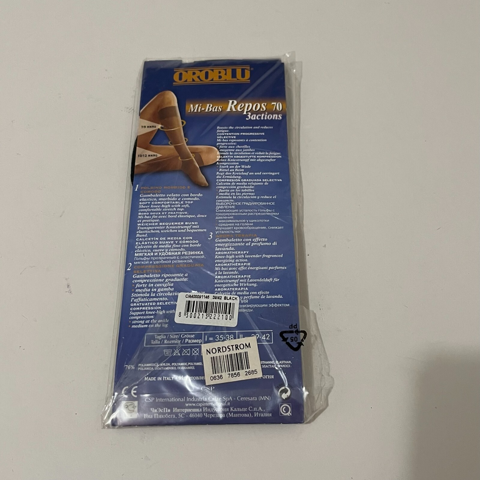 OROBLU Repos 70 Graduated Compression Knee High Pantyhose Black Size 39 ...