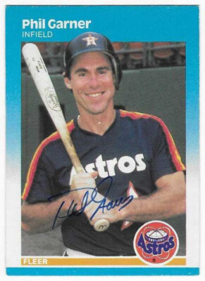 PHIL GARNER 1987 FLEER AUTOGRAPHED SIGNED # 58 HOUSTON ASTROS | eBay