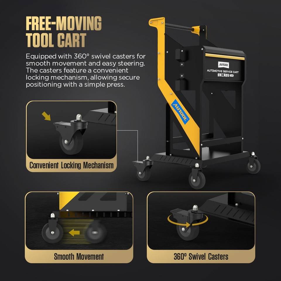 AUTOOL Rolling Tool Cart Heavy Duty Mechanic Tool Trolley Mobile ...
