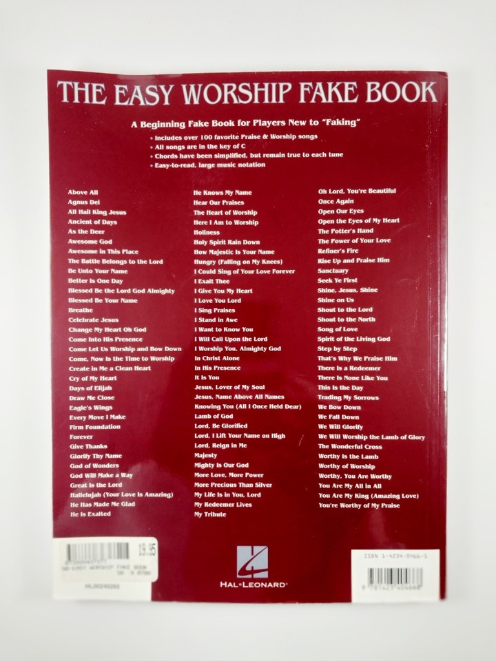 The Easy Worship Fake Book : Over 100 Songs in the Key Of C (2006, TPB ...