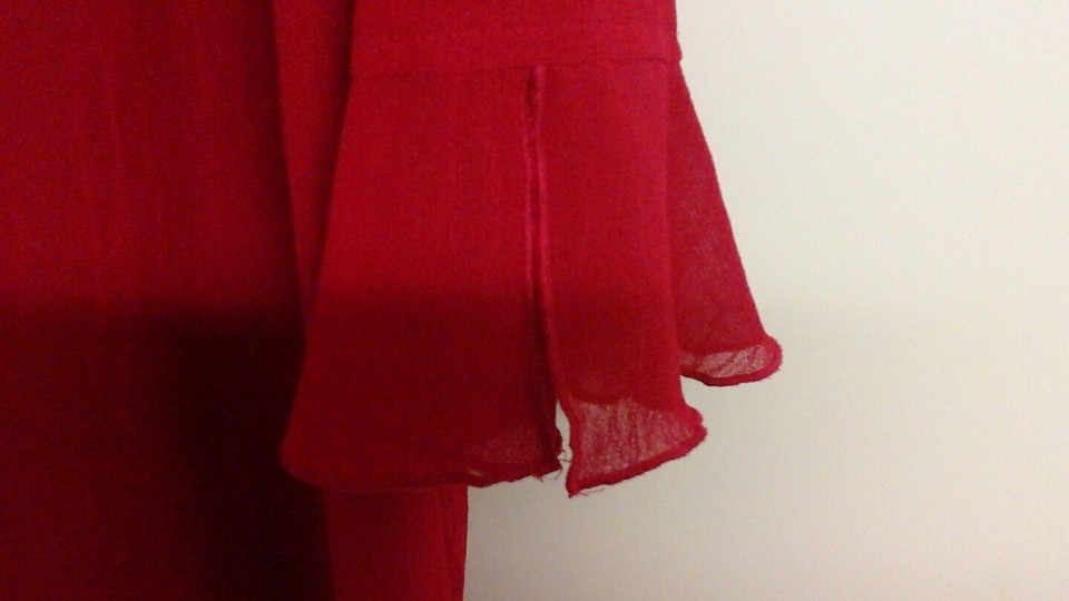 Dame Bluse Shirt Tunika transparent rot,Gr.48 Flügelarme, Party ...