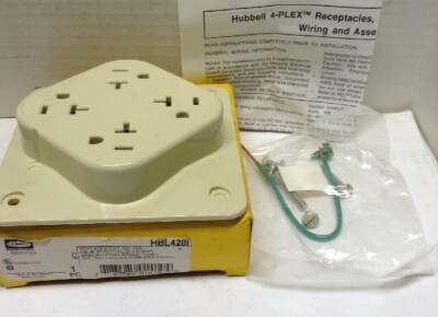 Hubbell,HBL4201,4-Plex Receptacle Ivory 20A | eBay