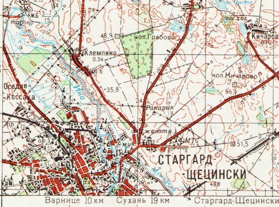 Russian Soviet Military Topographic Maps - STARGARD-SZCZECINSKI (Poland ...