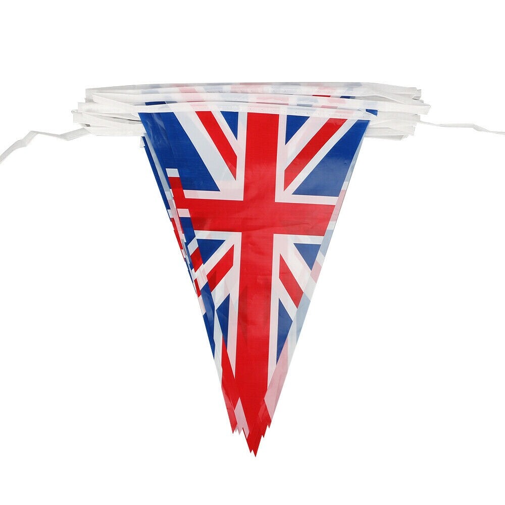 2 X 🇬🇧 Remembrance Day 10M Union Jack Triangle 20 XL Flag Party Bunting ...