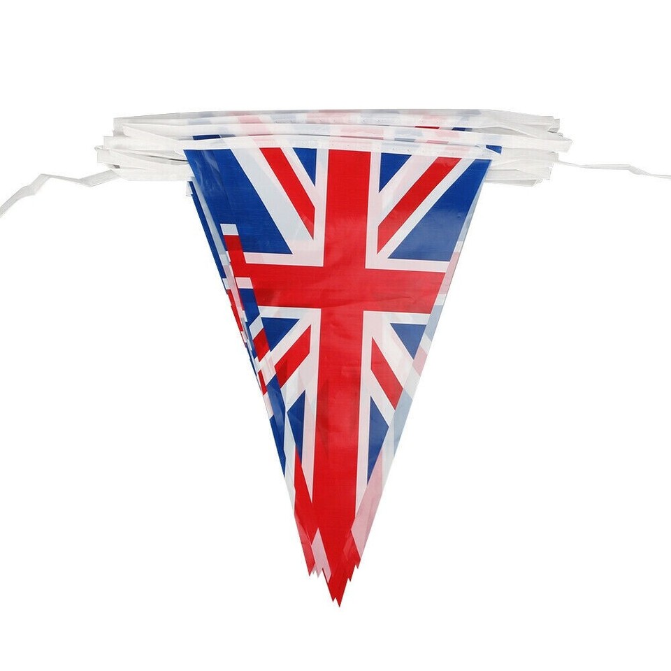 2 X 🇬🇧 Remembrance Day 10M Union Jack Triangle 20 XL Flag Party Bunting ...