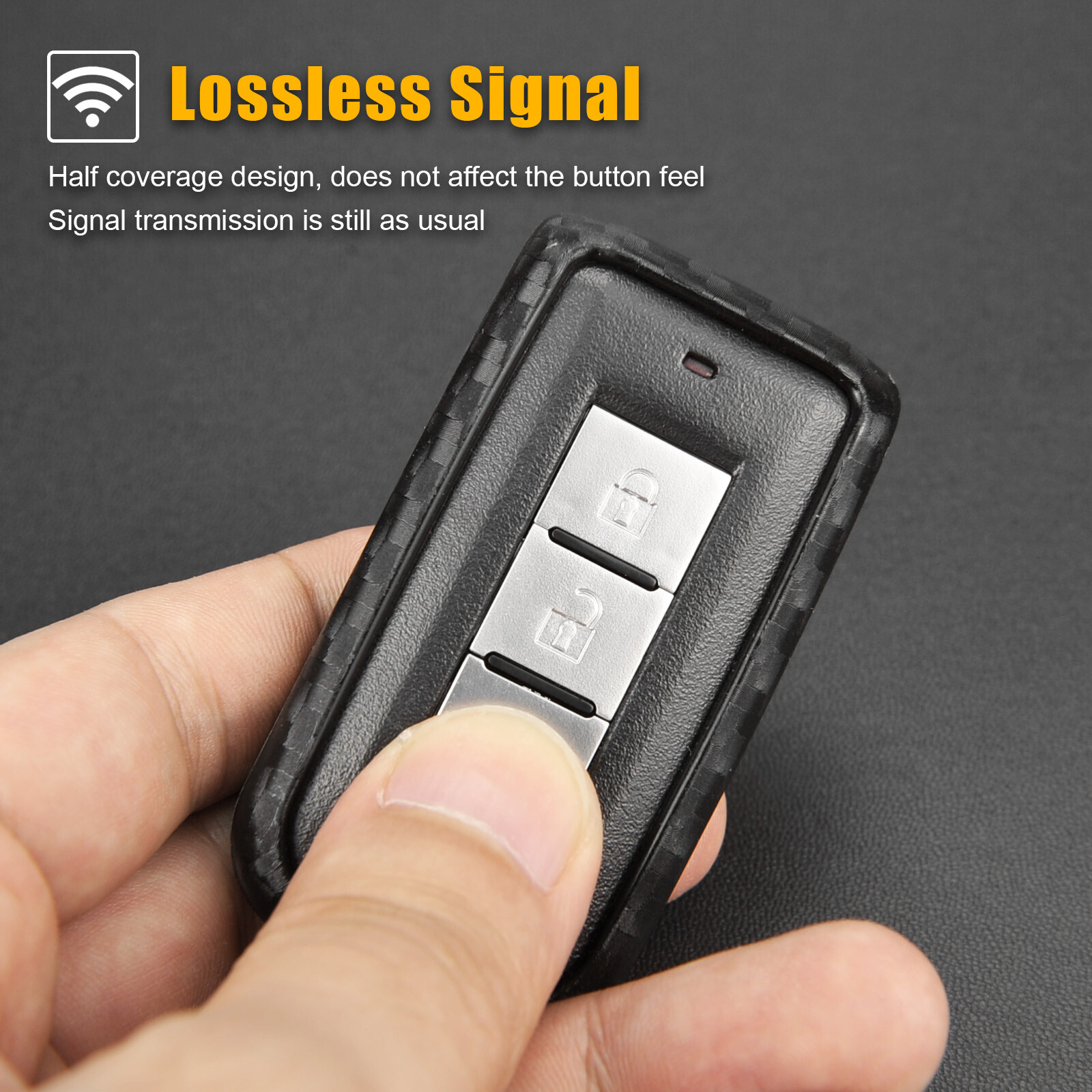 Silicone Carbon Style Car Remote Key Cases Cover For Mitsubishi ...