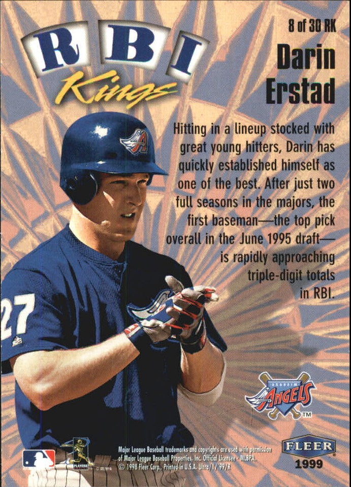 1999 Ultra RBI Kings Anaheim Angels Baseball Card #8 Darin Erstad | eBay