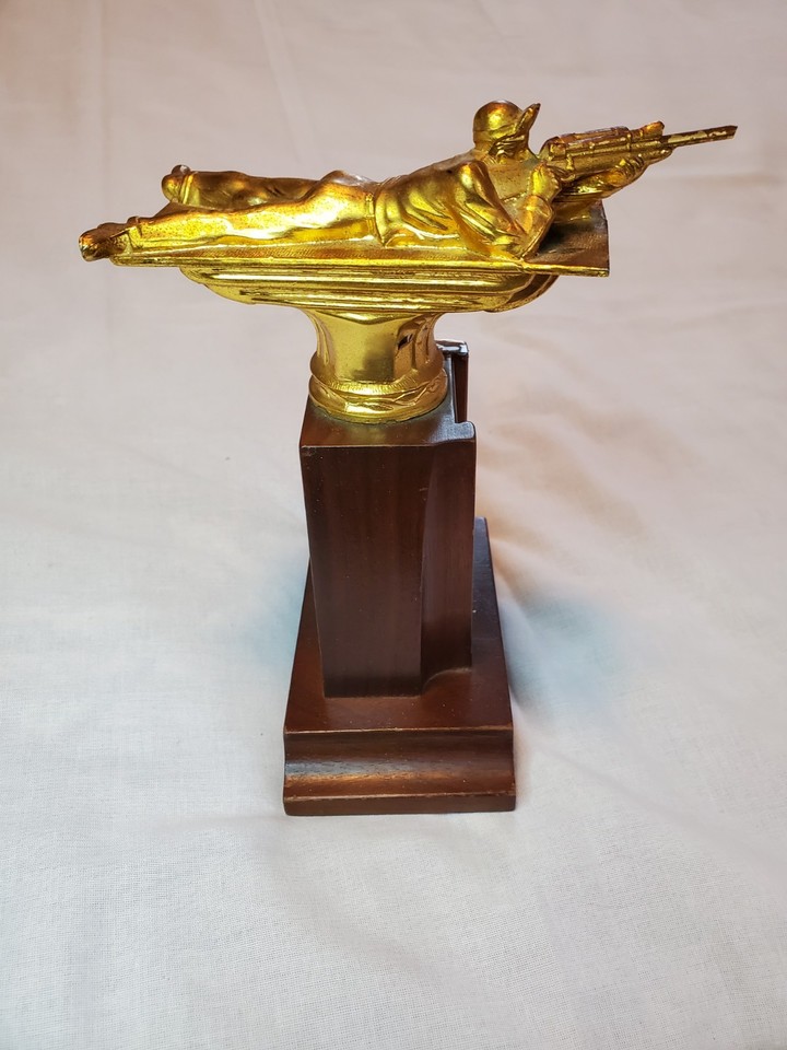 Vintage 1959 Army Military Off Duty Smallbore Marksmanship Trophy Wood ...